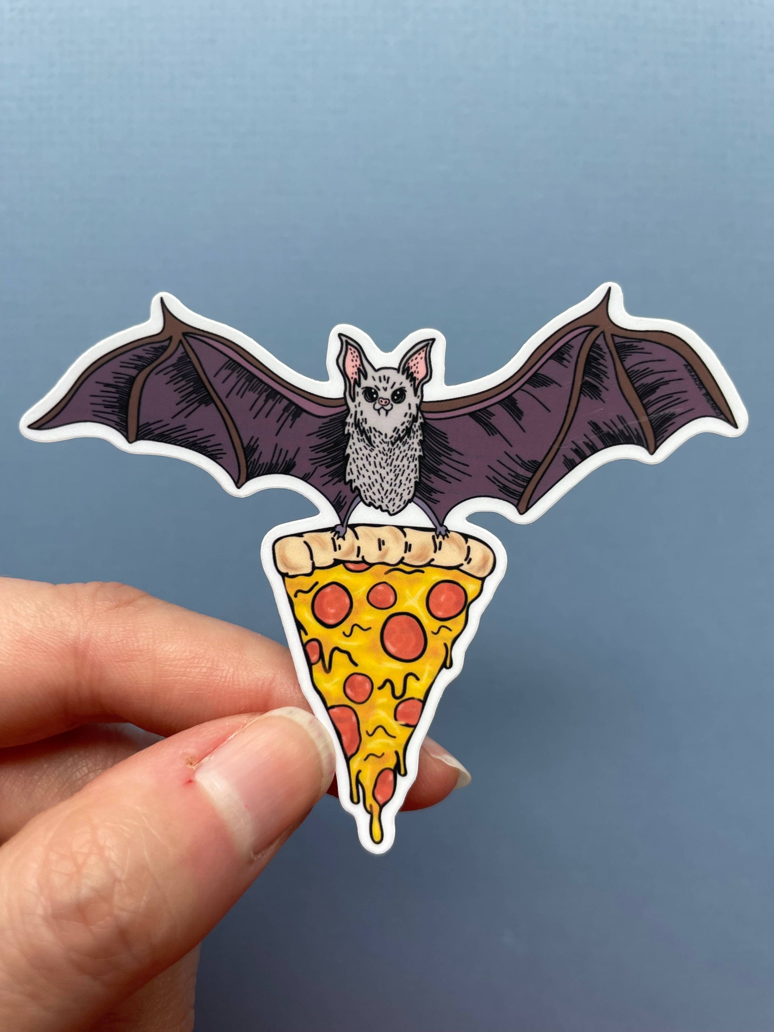 Pepperoni Bat Sticker | Little Gay Bookstore